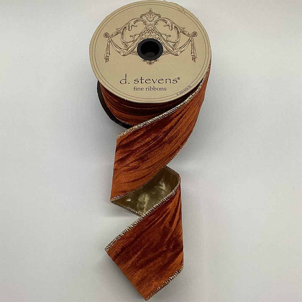 Rust Velvet with Gold Back Ribbon, 2.5" X 10YD – Miss Cayce's