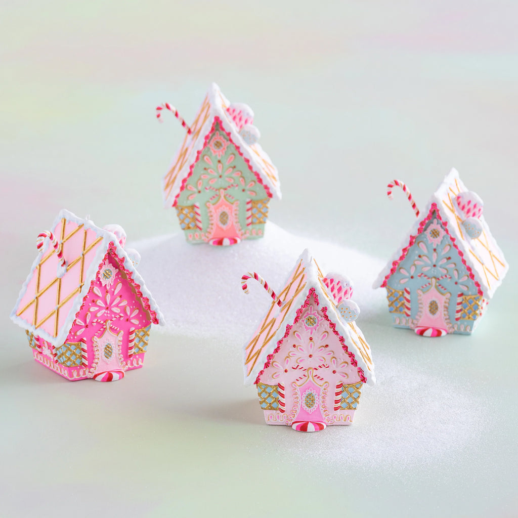 Rainbow Gingerbread Cottage Ornament by Glitterville – Miss Cayce's
