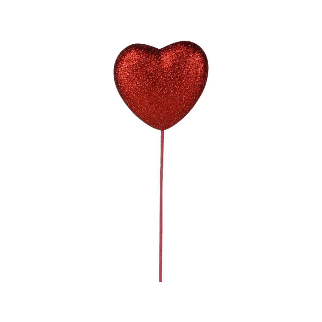 Glittery Heart Pick, Red – Miss Cayce's